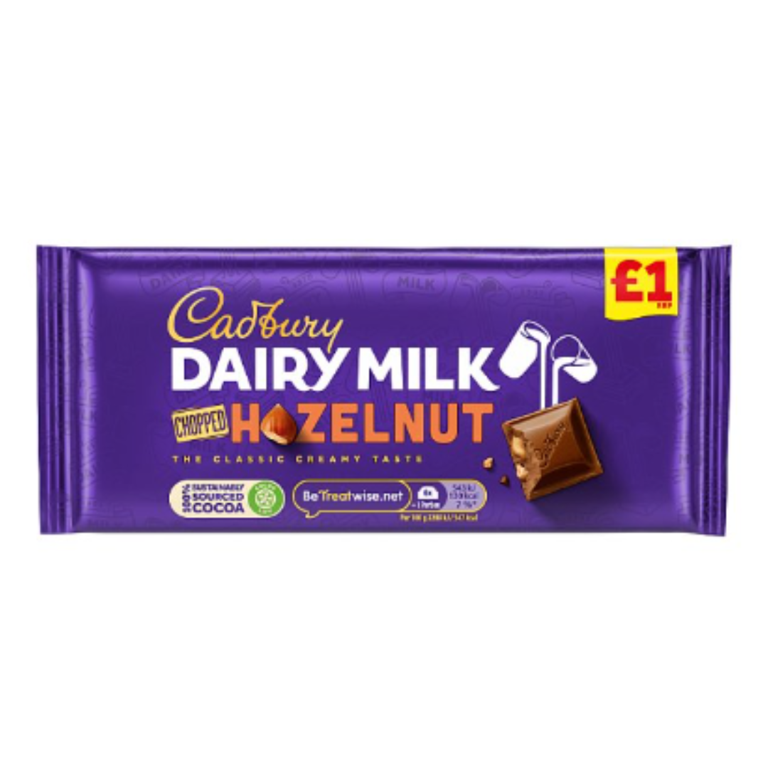 Buy Cadbury Dairy Milk Chopped Nut Chocolate Bar 95g x Case of 22 | London Grocery