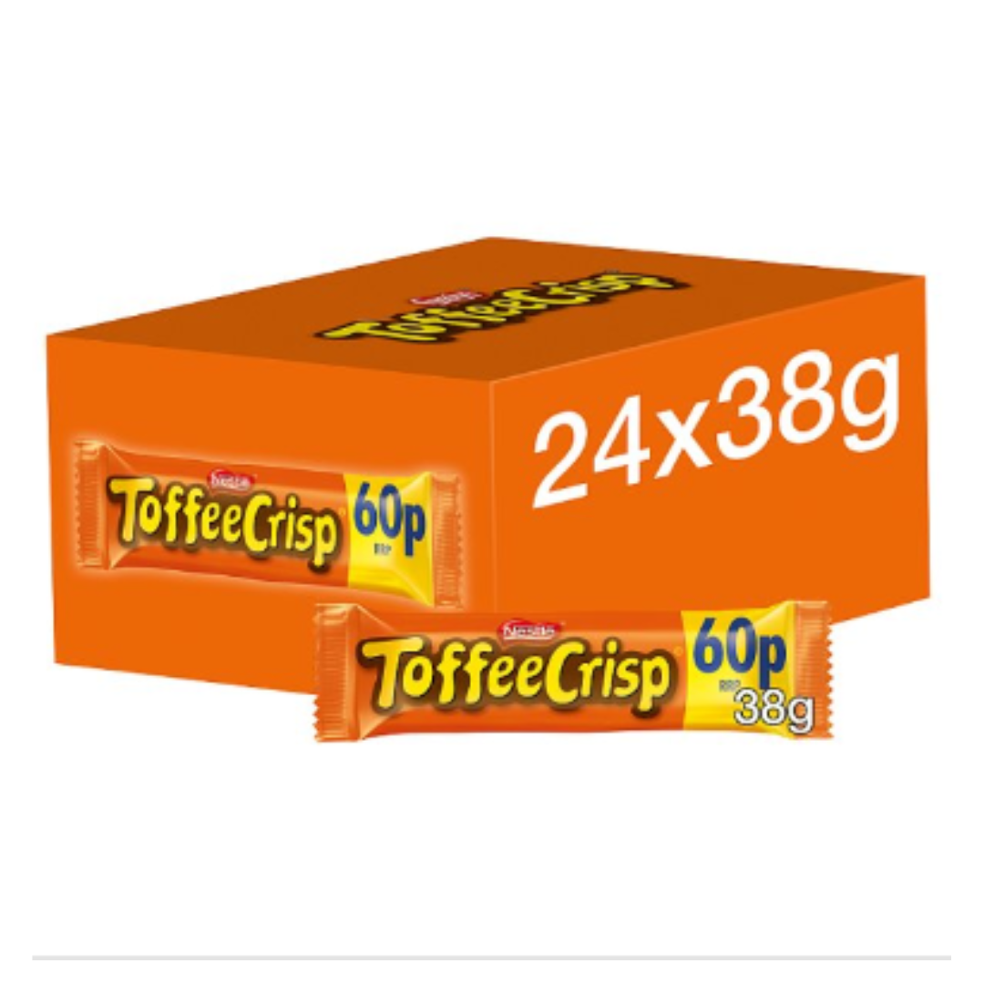 Buy Toffee Crisp Milk Chocolate Bar 38g x Case of 24 | London Grocery
