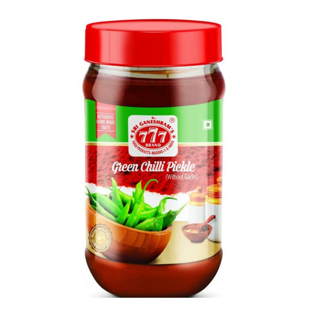 777 Green Chilly Pickle 300gr x 6 Pack