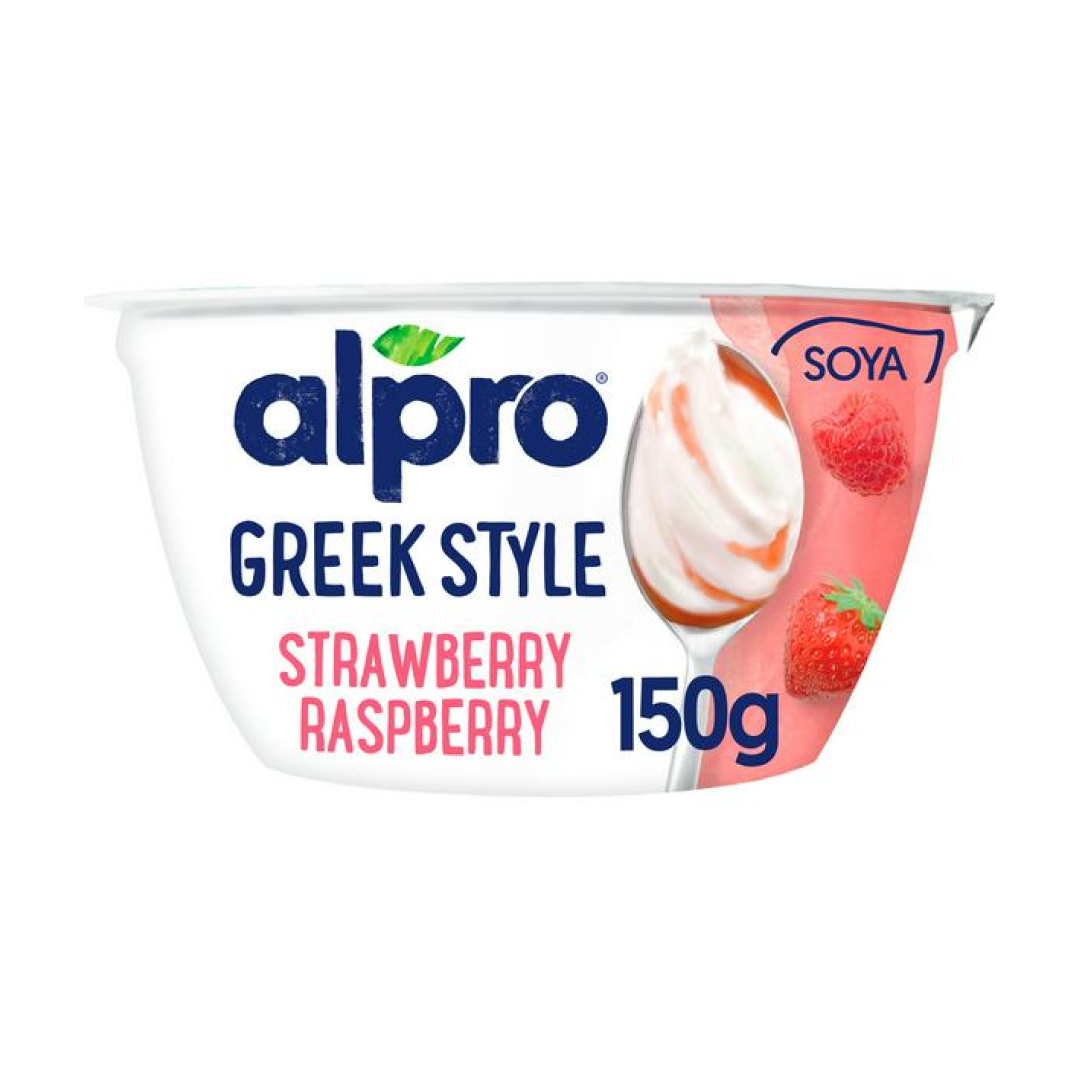 Alpro Greek Style Strawberry Raspberry Yogurt Alternative 150gr ...