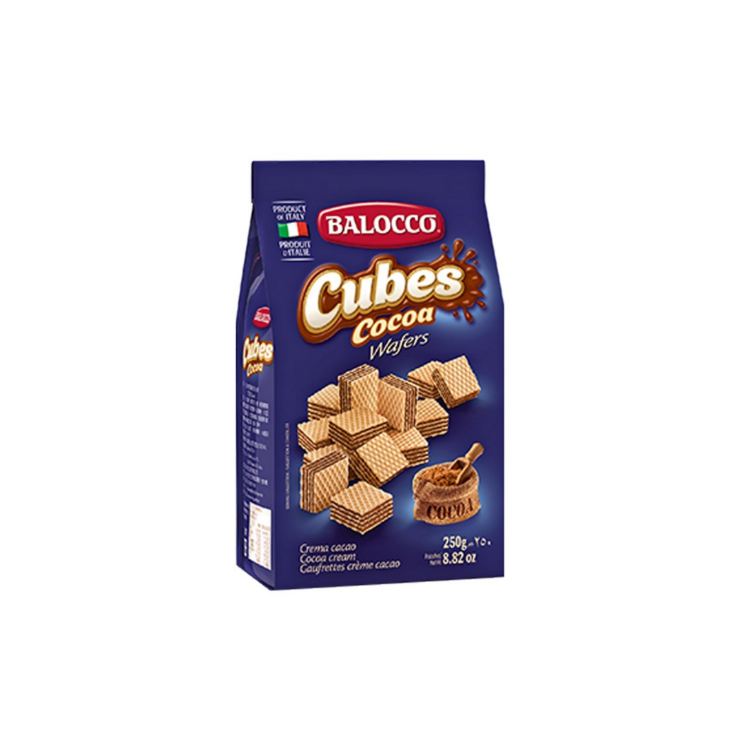 Balocco Wafer Cubes - Chocolate 250g x 6 Pack