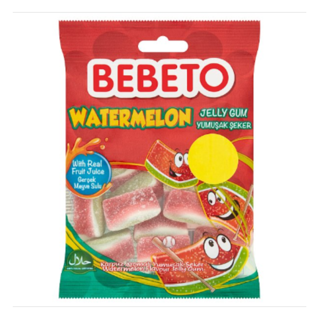 Buy Bebeto Watermelon Jelly Gum 70g x Case of 20 | London Grocery