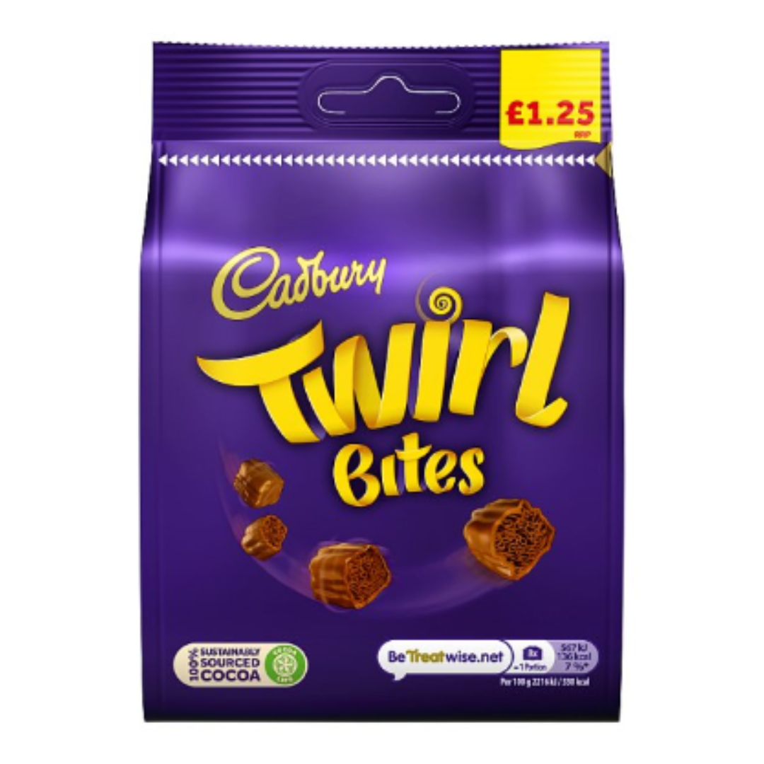 Buy Cadbury Twirl Bites Chocolate Bag 95g x Case of 10 | London Grocery