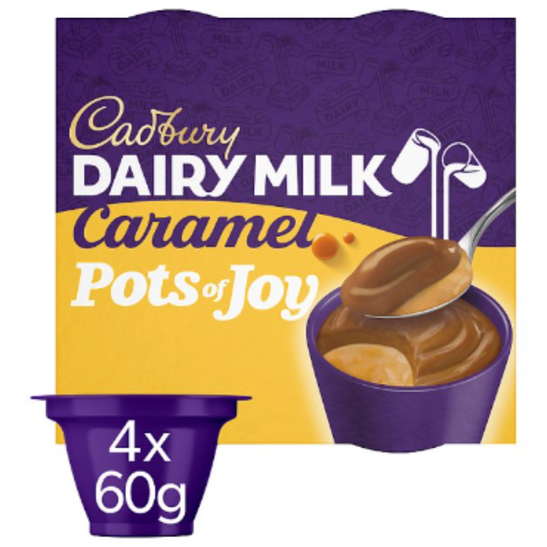 Buy Cadbury Dairy Milk Pots of Joy Caramel Chocolate Dessert (240g) x 4 ...