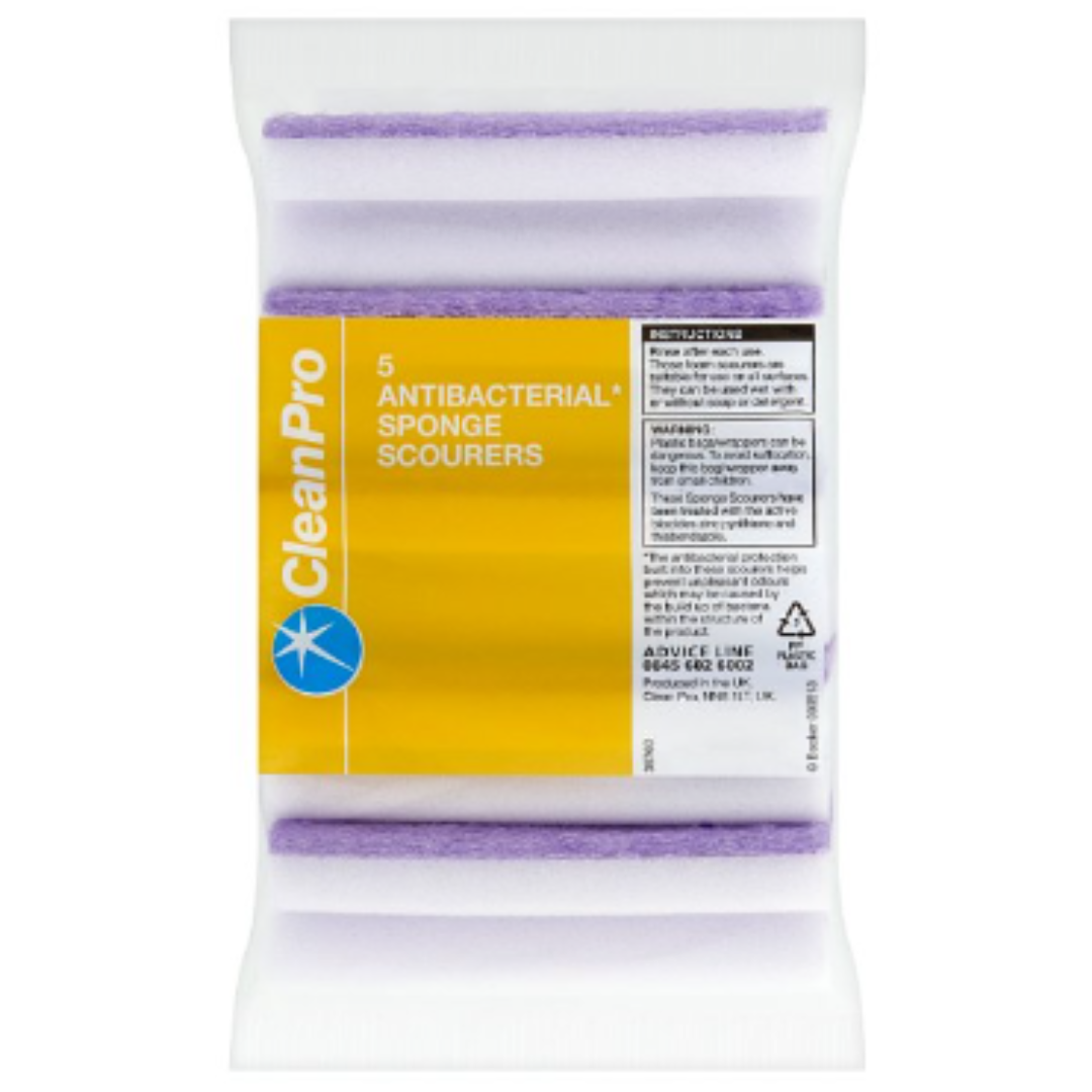 Buy CleanPro 5 Antibacterial Sponge Scourers x Case of 1 | London Grocery