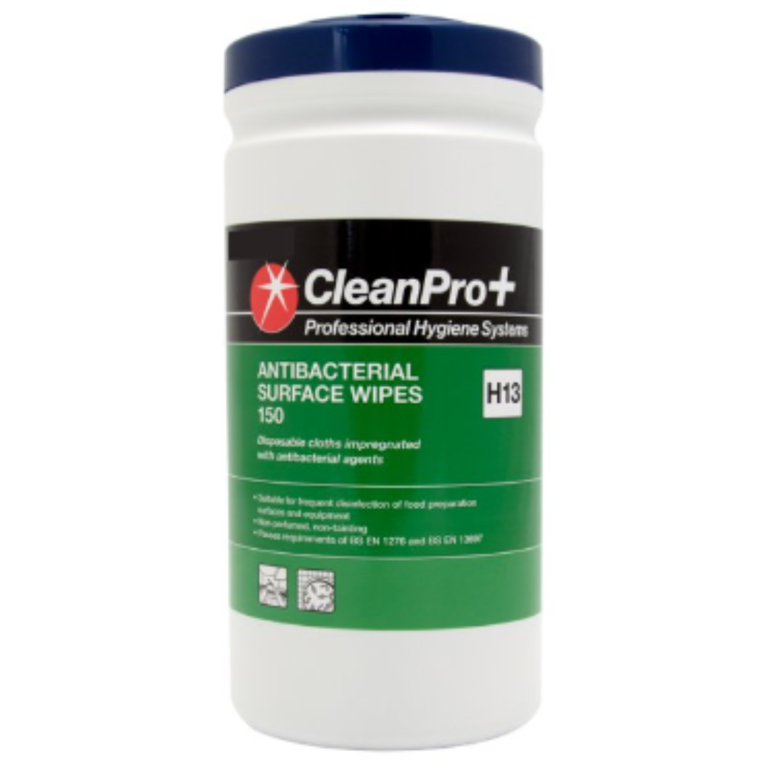 Buy CleanPro+ Antibacterial Surface Wipes 150 H13 x 1 | London Grocery