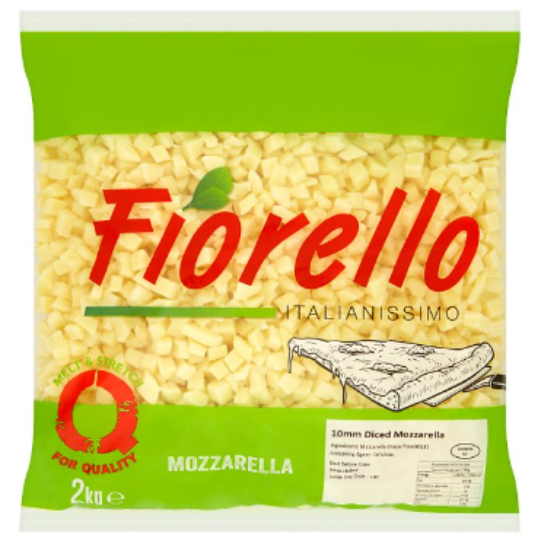Buy Fiorello Italianissimo Mozzarella 10mm Diced 2kg x 6 | London Grocery