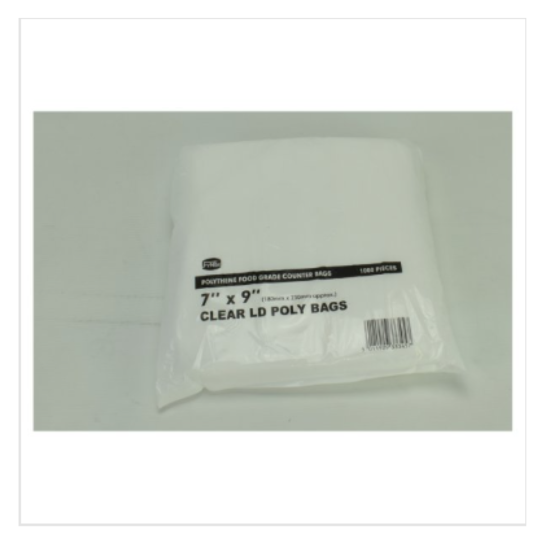 Buy FyNite 1000 Clear Polythene Food Grade Counter Bags 7" x 9 ...
