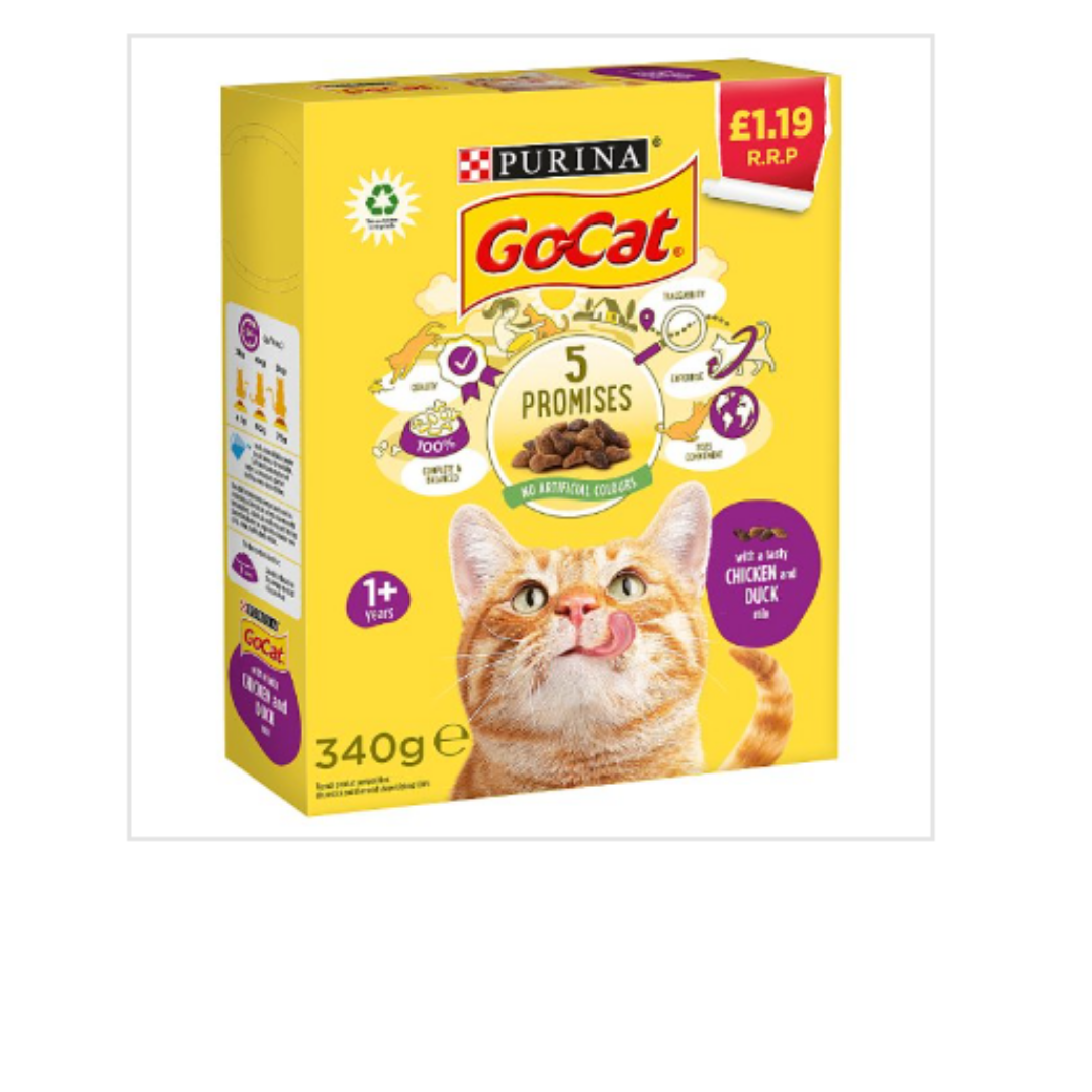 Buy GO-CAT with Chicken and Duck mix Dry Cat Food 340g x Case of 6 ...
