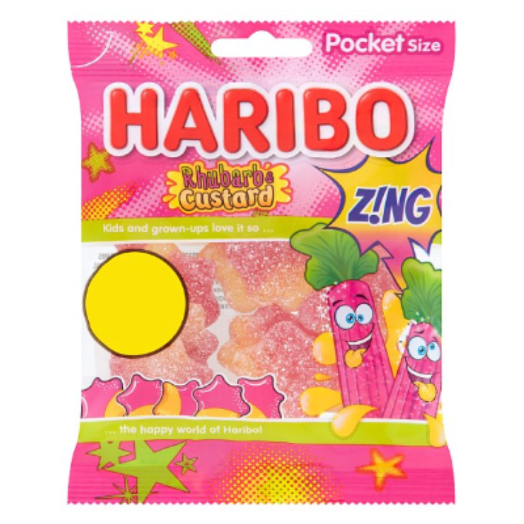 Buy HARIBO Rhubarb & Custard Z!NG 60g x Case of 20 | London Grocery