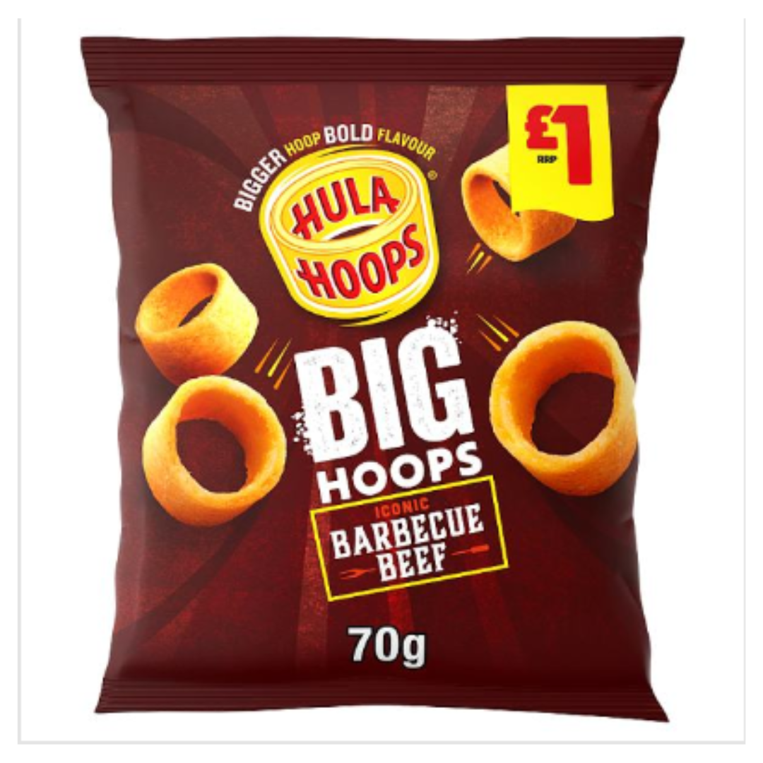 Buy Hula Hoops Big Hoops BBQ Beef Crisps 70g PM x Case of 20 | London ...