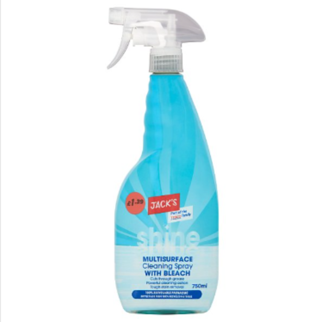 Buy Jack's Shine Multisurface Cleaning Spray with Bleach 750ml x Case ...
