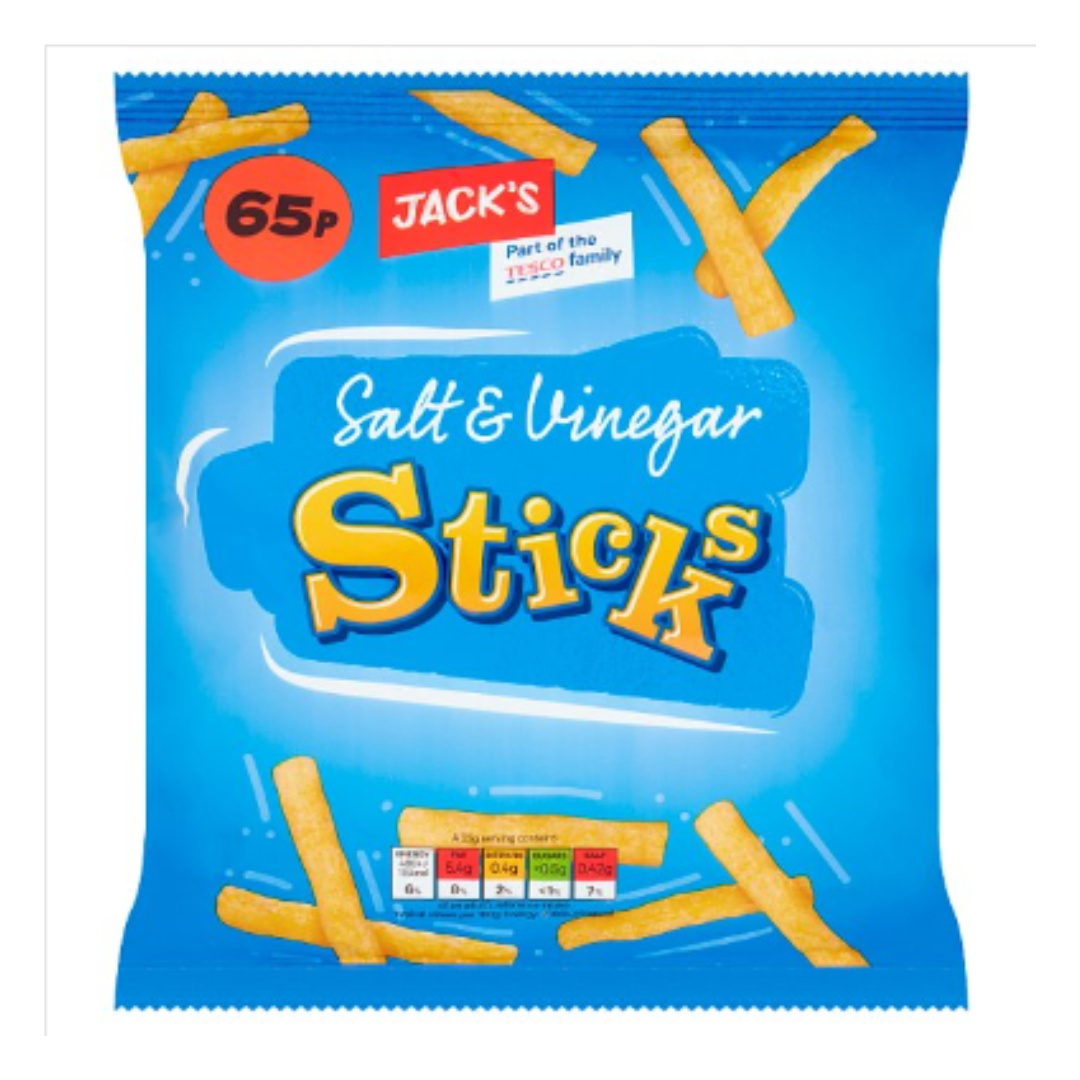 Buy Jack's Salt & Vinegar Sticks 70g x Case of 16 | London Grocery