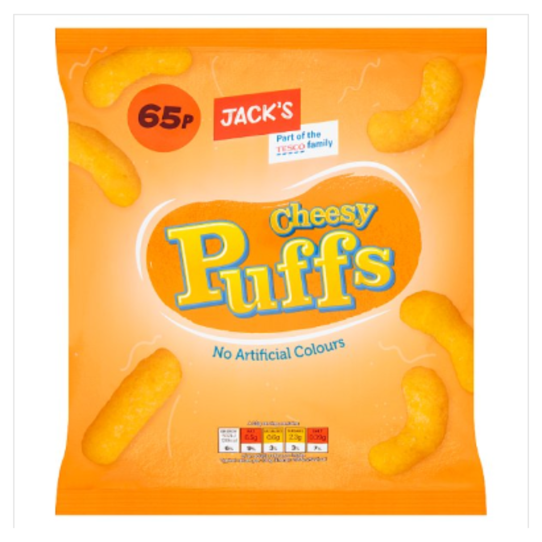 Buy Jack's Cheesy Puffs 70g x Case of 16 | London Grocery