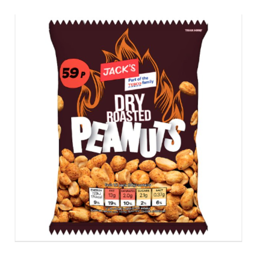Buy Jack's Dry Roasted Peanuts 60g x Case of 24 | London Grocery
