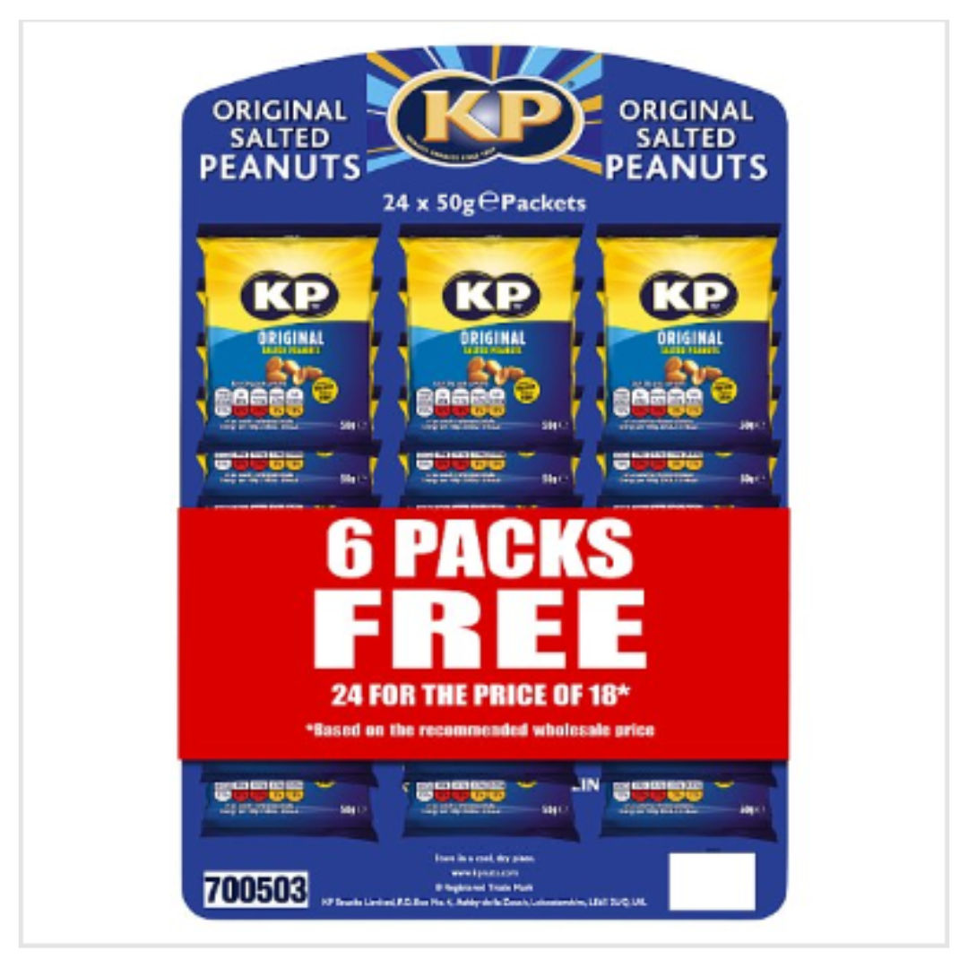 Buy KP Original Salted Peanuts 50g x Case of 21 | London Grocery