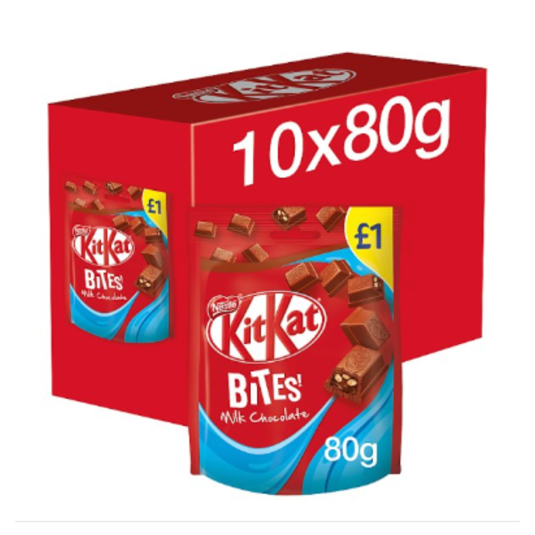 Buy Kit Kat Bites Milk Chocolate Sharing Bag 80g x Case of 10 | London ...