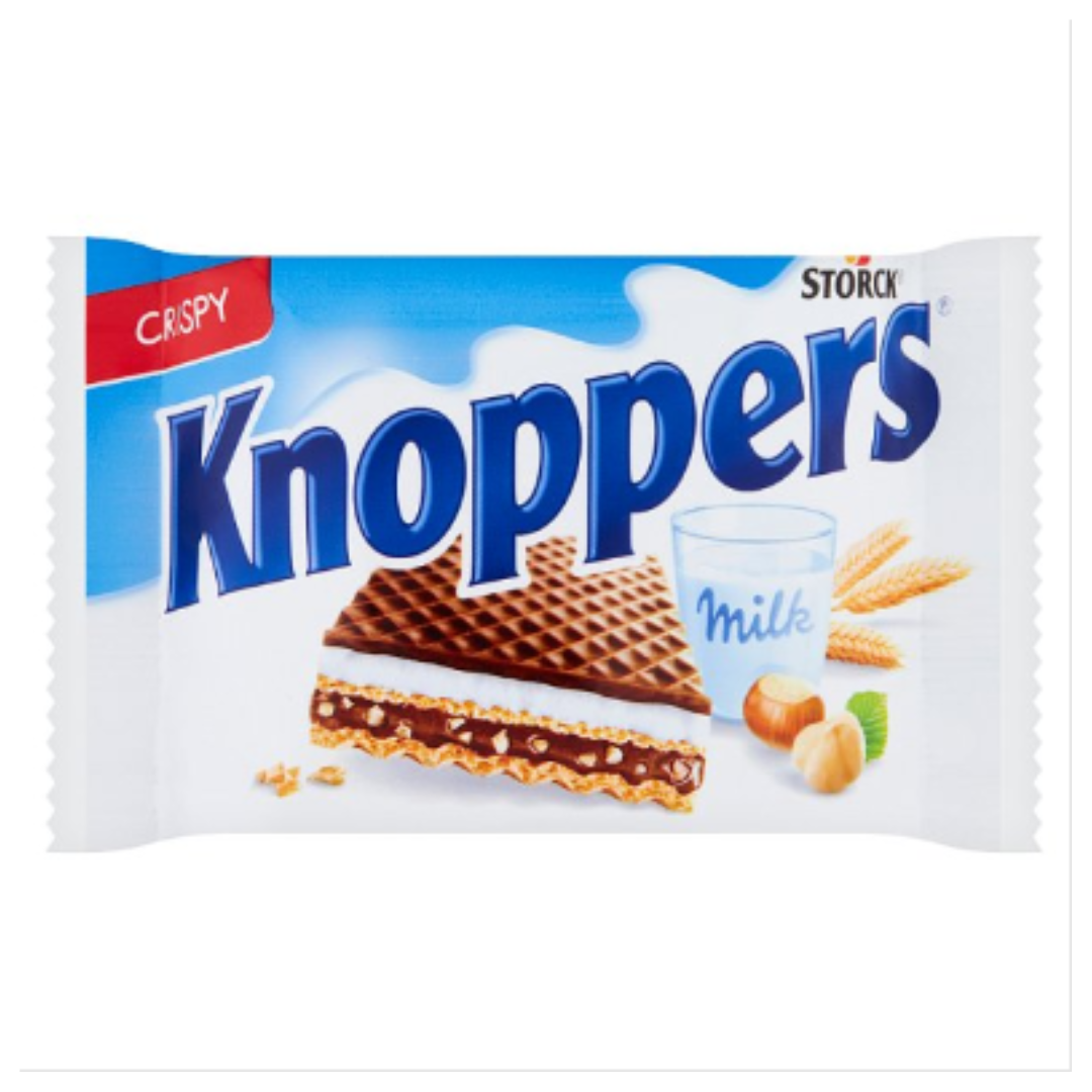 Buy Knoppers Crispy Milk Hazelnut Wafers 25g x Case of 24 | London Grocery