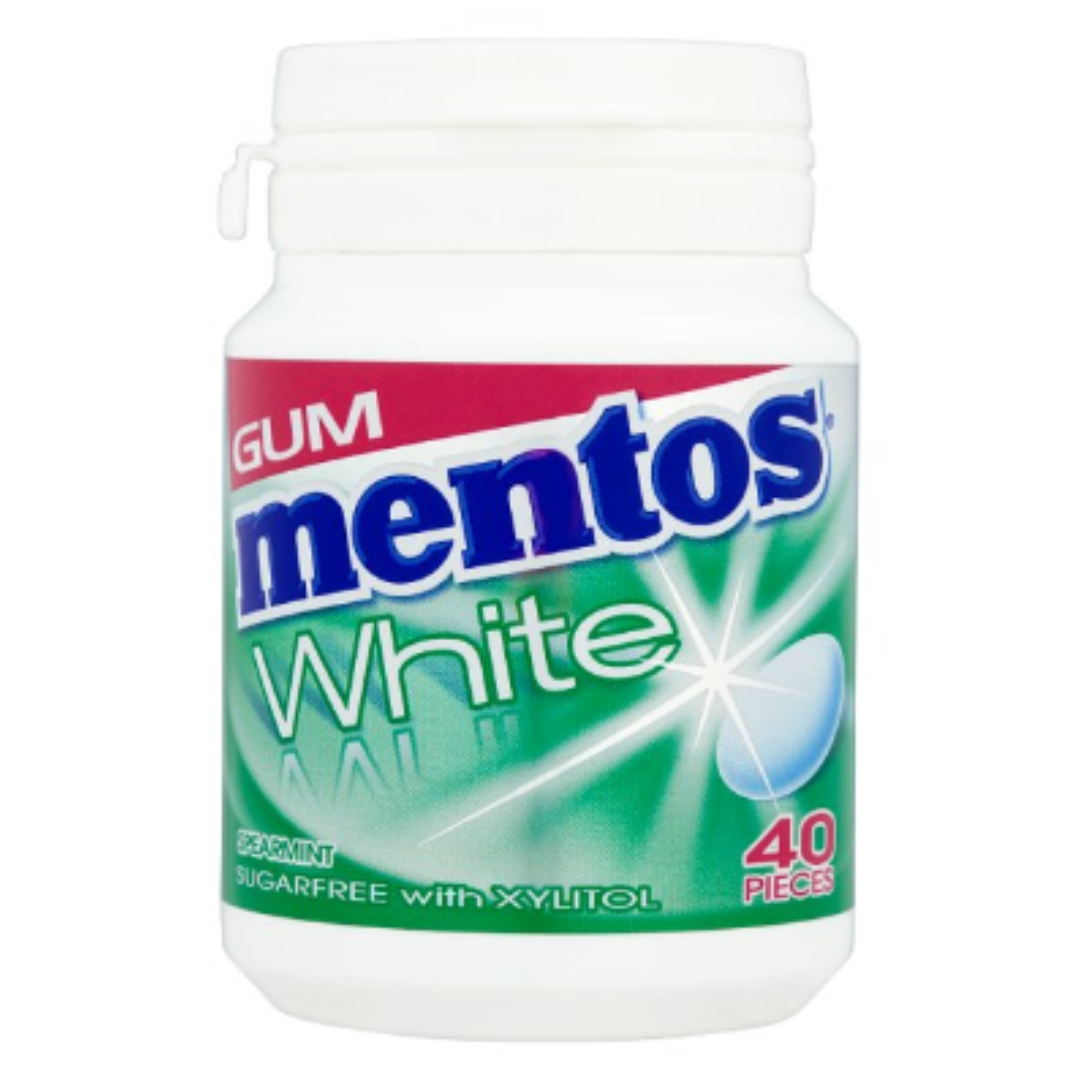 Buy Mentos Gum White Spearmint Bottle 40pcs x Case of 6 | London Grocery