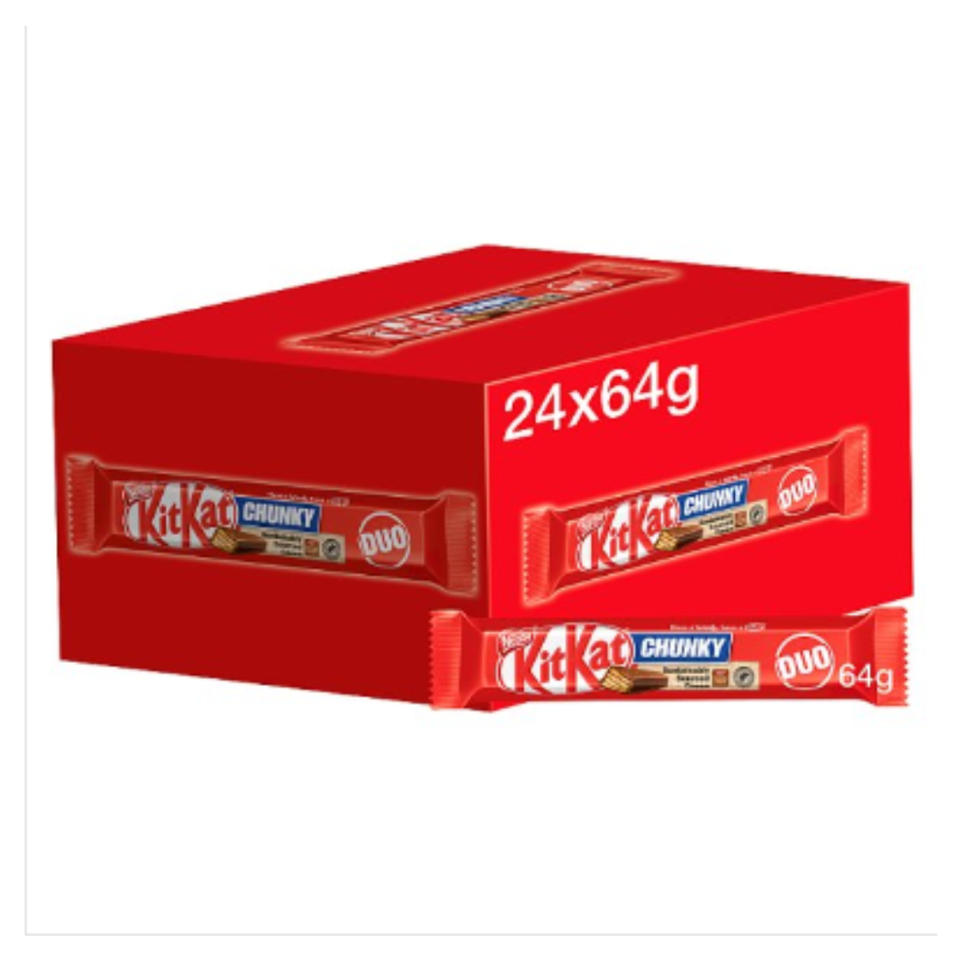 Buy Kit Kat Chunky Milk Chocolate Duo Chocolate Bar 64g x Case of 24 ...