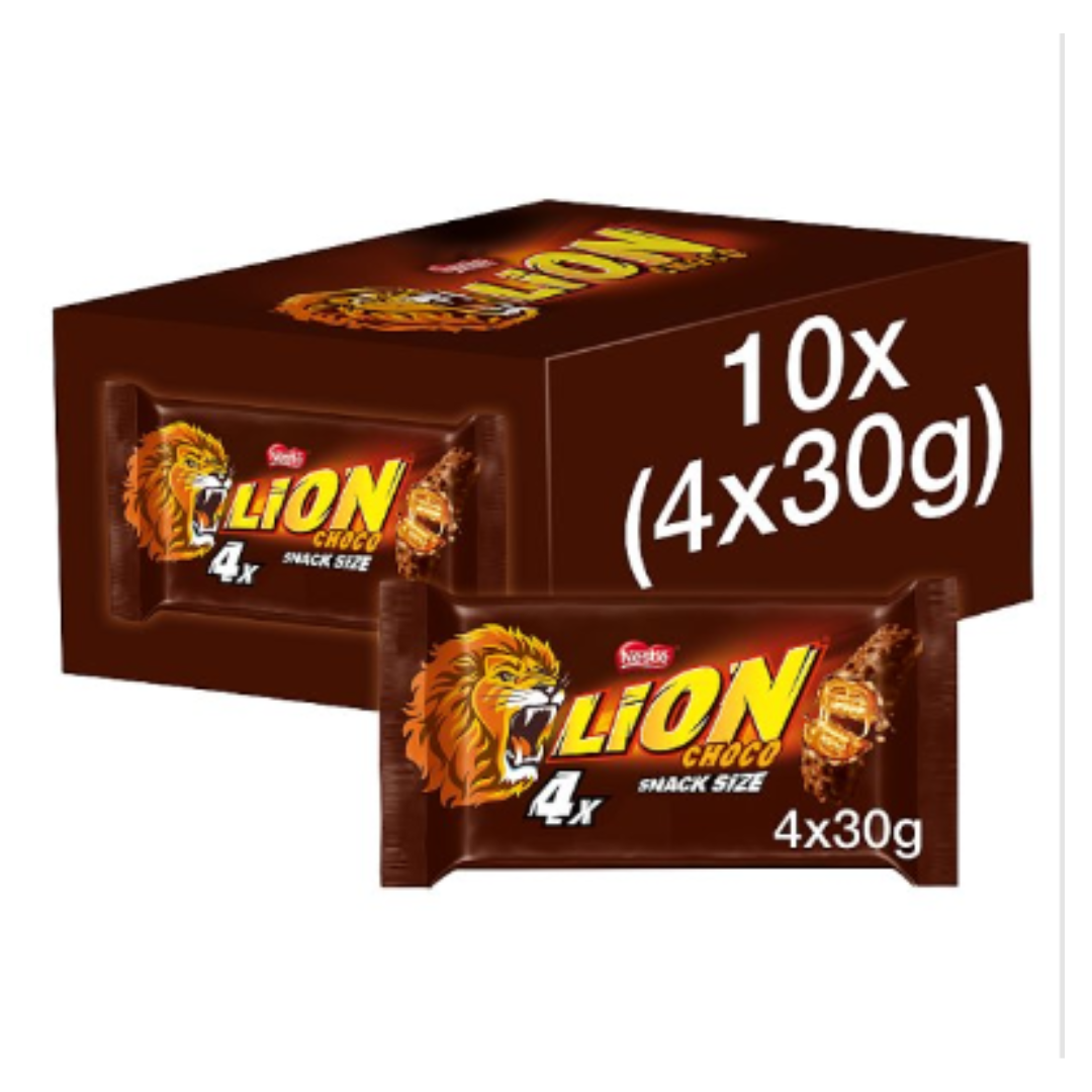 Buy Lion Milk Chocolate Bar Multipack 30g 4 Pack x Case of 10 | London ...