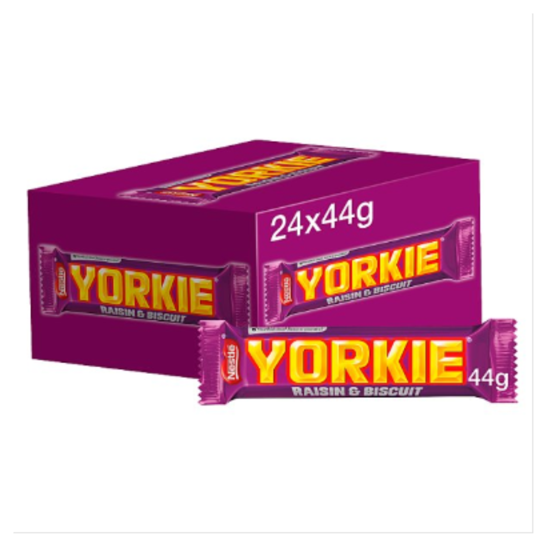 Buy Yorkie Raisin & Biscuit Chocolate Bar 44g x Case of 24 | London Grocery