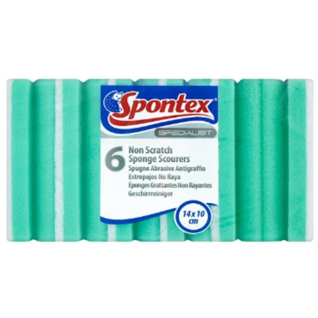 Buy Spontex Specialist 6 Non Scratch Sponge Scourers x Case of 1 ...