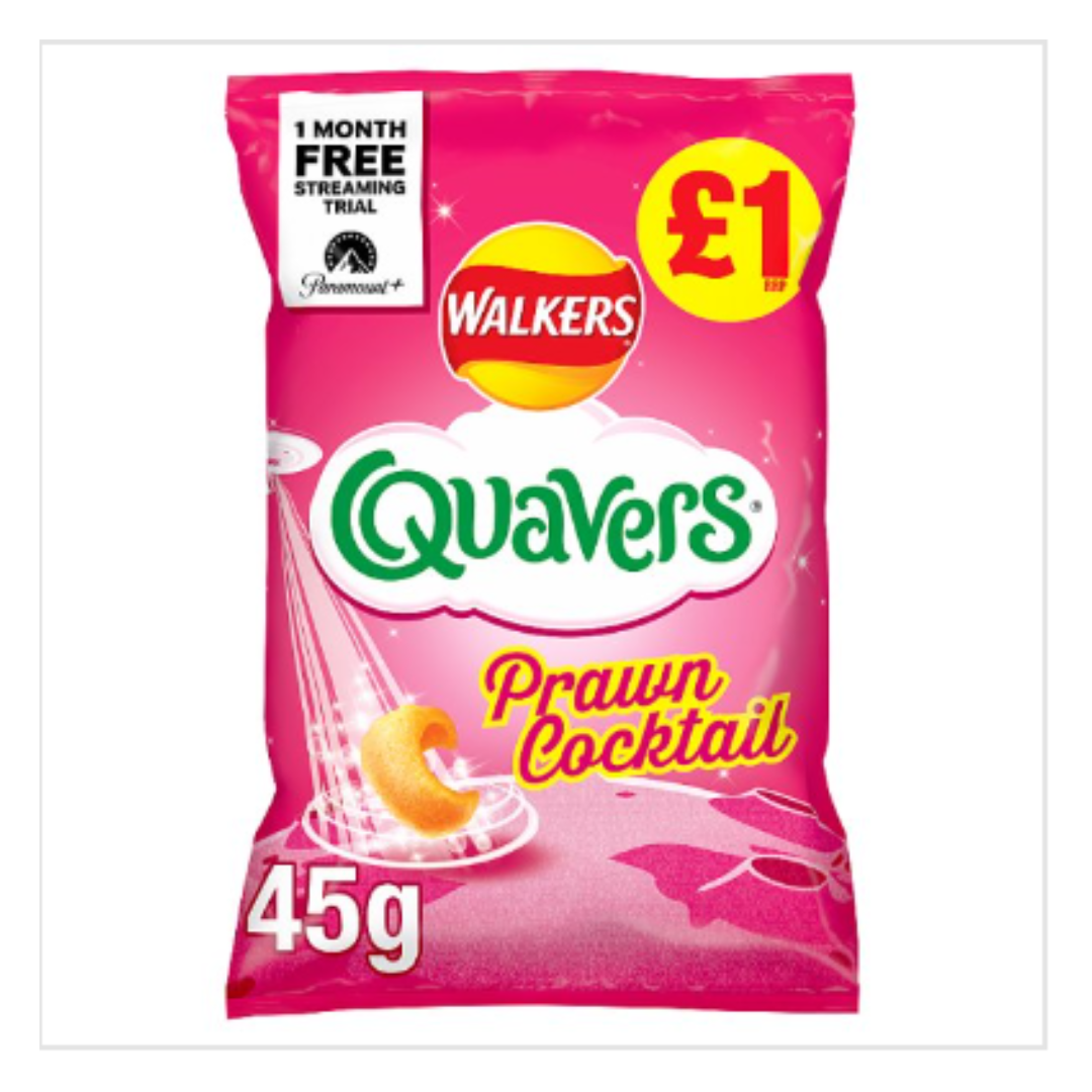 Buy Walkers Quavers Prawn Cocktail Snacks 45g x Case of 15 | London Grocery