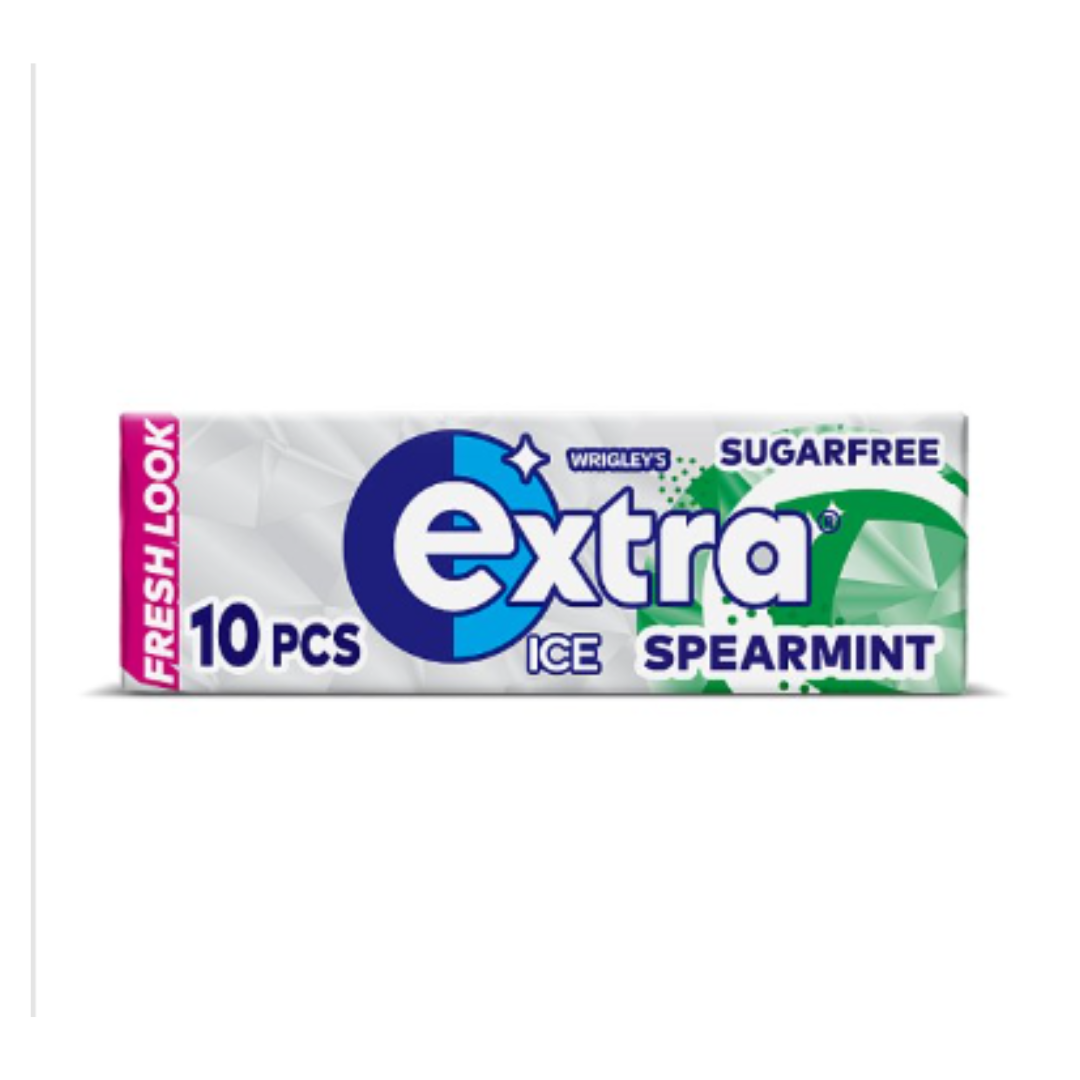 Buy Extra Ice Spearmint Chewing Gum Sugar Free 10 Pieces x Case of 30 ...