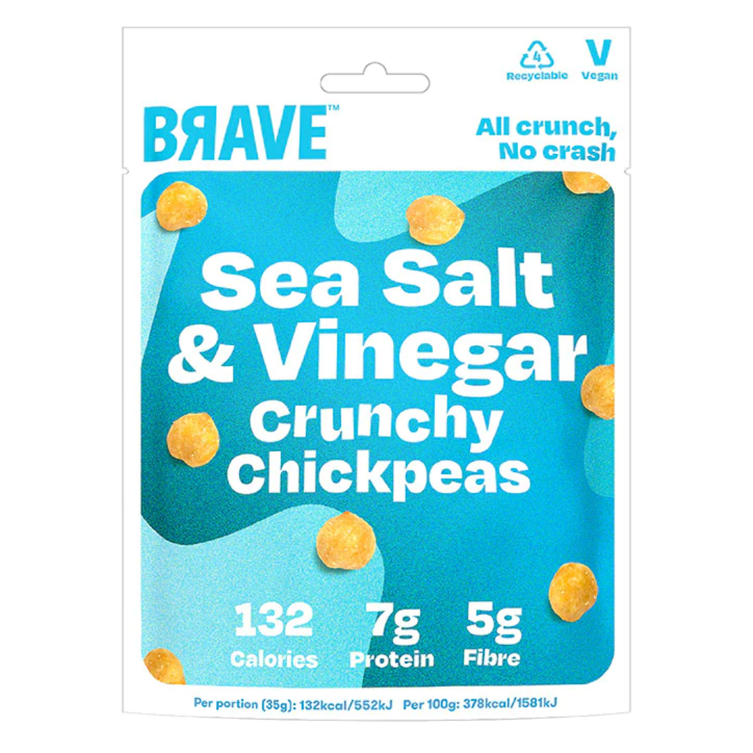 Buy BRAVE Crunchy Chickpeas Sea Salt & Vinegar 35g | London Grocery