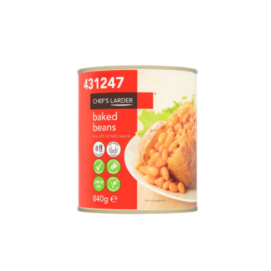 Chef's Larder Baked Beans in a Rich Tomato Sauce 840g x 6 cases ...