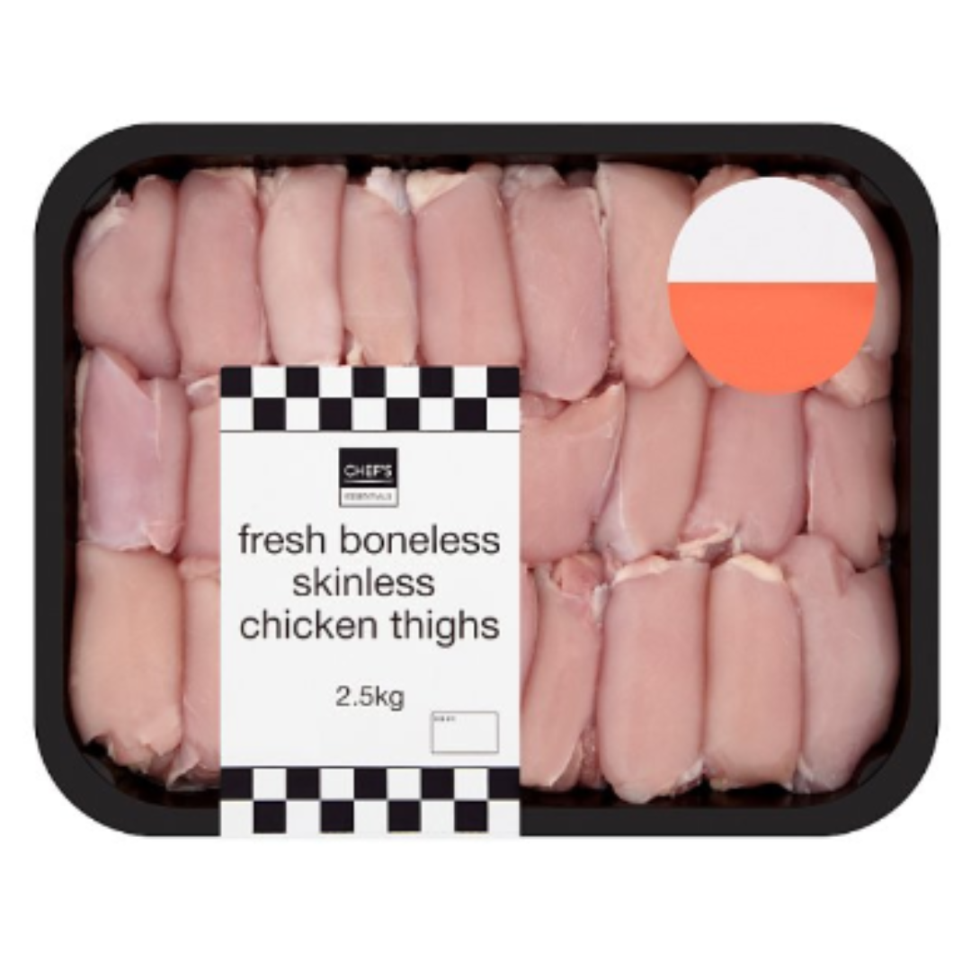 Buy Chef's Essentials Fresh Boneless Skinless Chicken Thighs 2.5kg x 4 ...