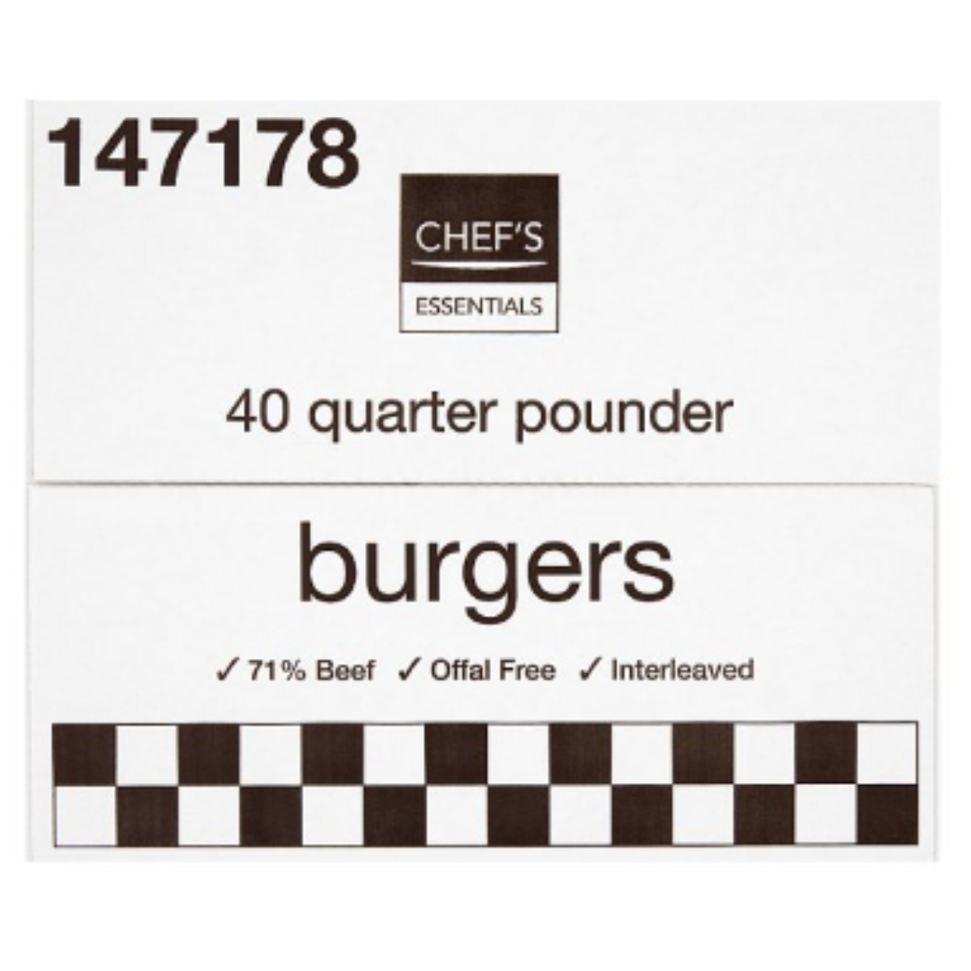 Buy Chef's Essentials Quarter Pounder Burgers 4.52kg x 1 Pack | London ...