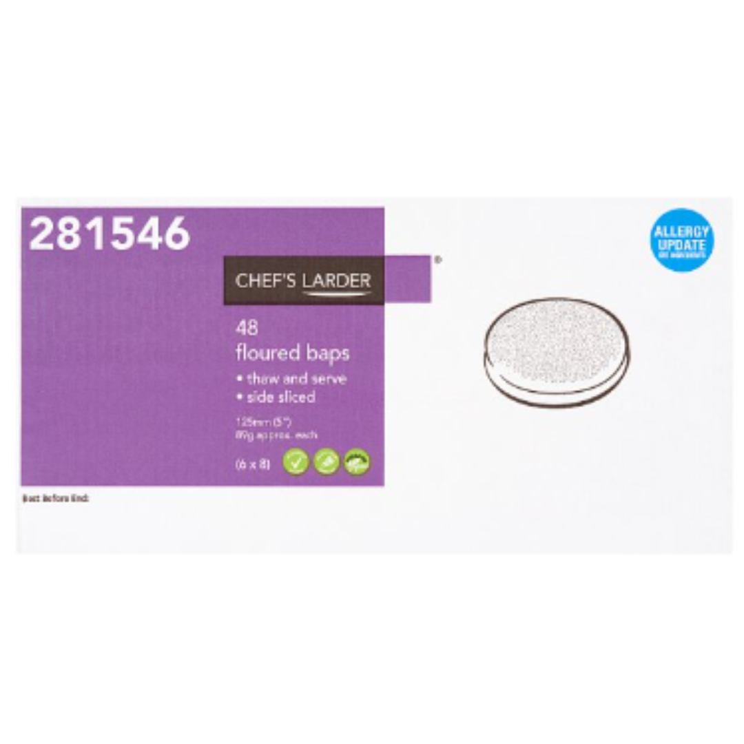 Buy Chef's Larder 48 Floured Baps 4.2kg x 1 Pack | London Grocery