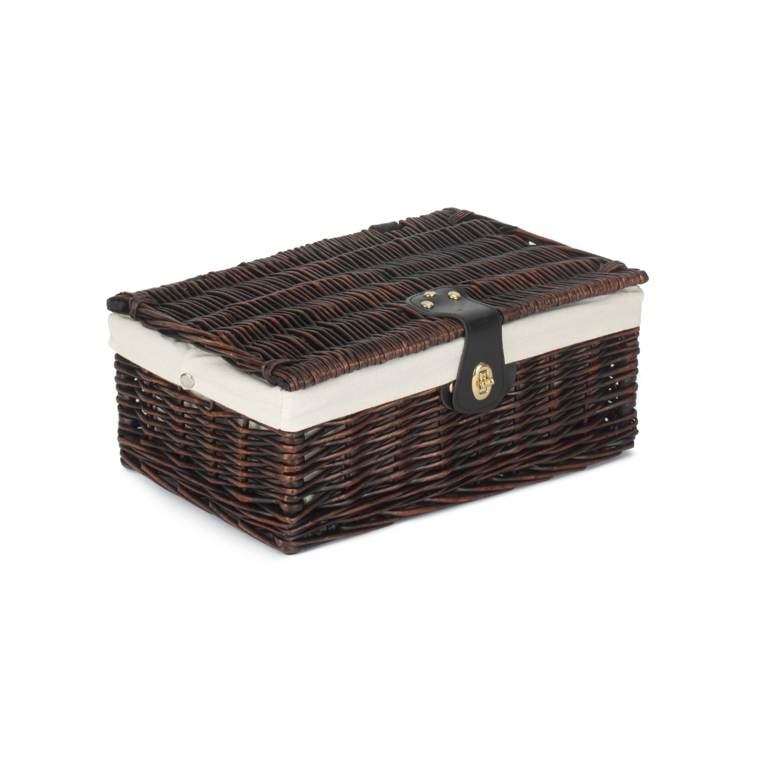 Buy 14" Chocolate Brown Hamper With White Lining | London Grocery