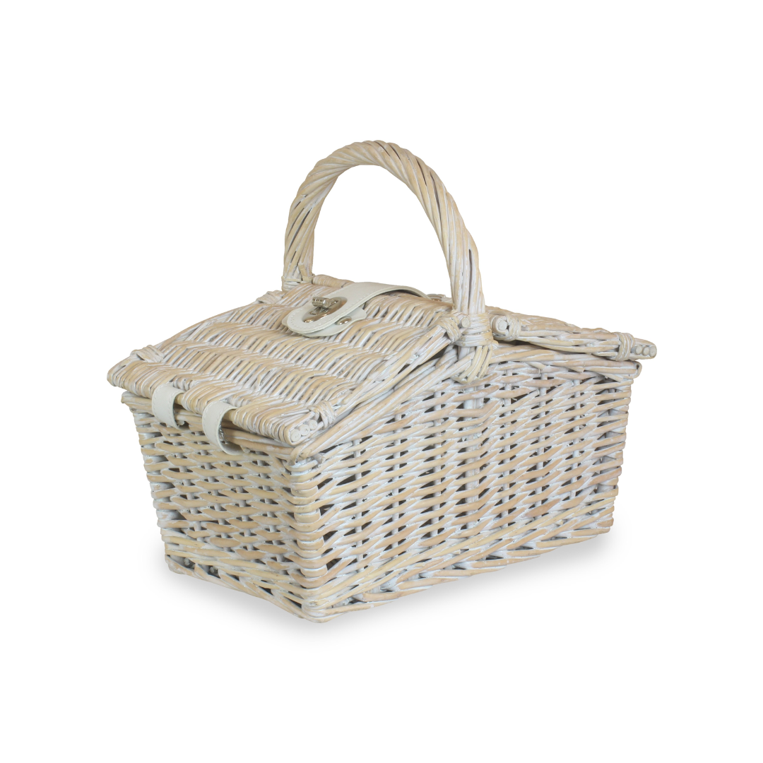 Buy Small White Double Lidded Hamper | London Grocery