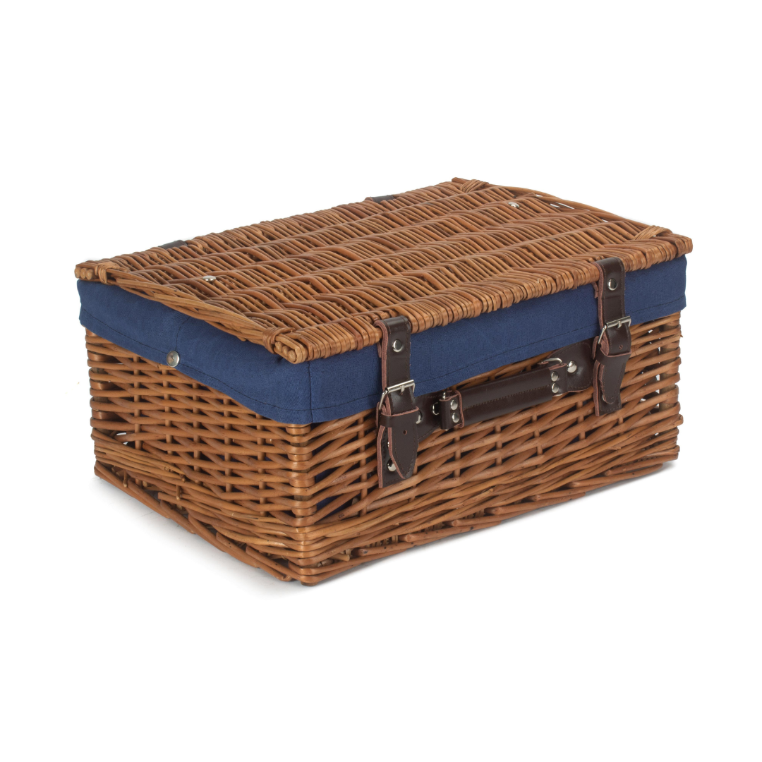 Buy 16" Double Steamed Hamper With Navy Blue Lining | London Grocery