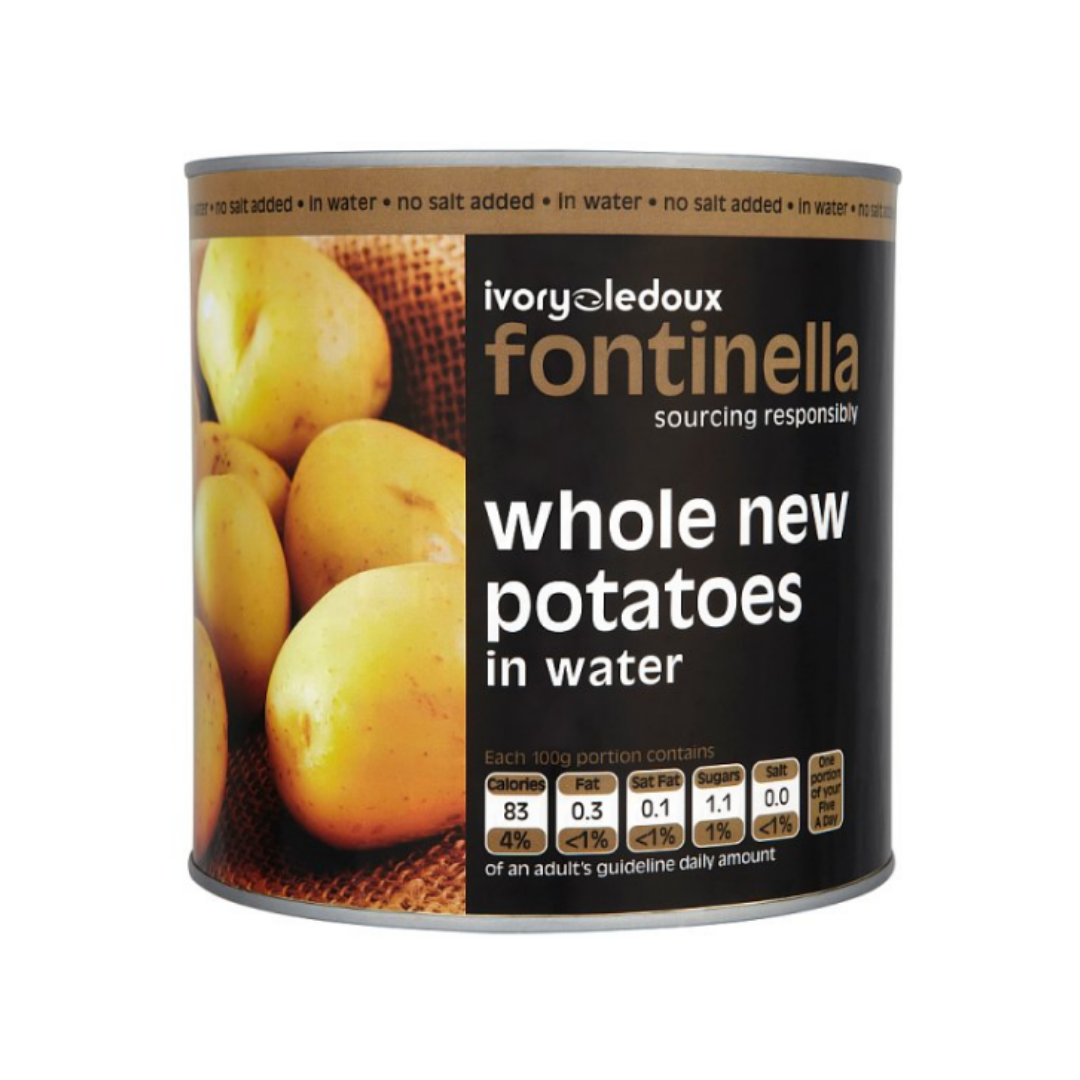 Fontinella Whole New Potatoes in Water 2.5kg x 6 cases | London Grocery