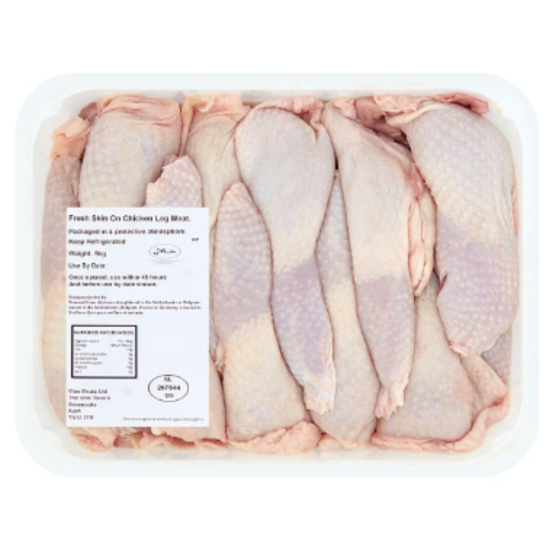 Buy Fresh Skin On Chicken Leg Meat 5kg x 2 Packs | London Grocery