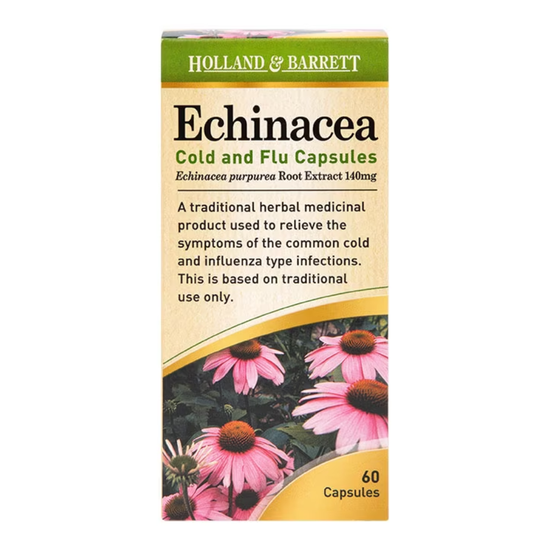 Buy Holland & Barrett Echinacea Cold & Flu 60 Capsules 140mg | London ...