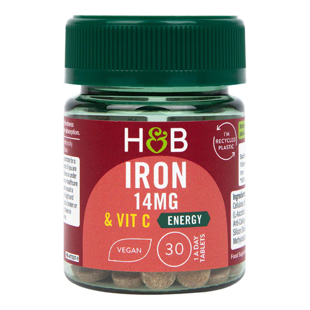 Buy Holland & Barrett Iron & Vitamin C 14mg 30 Tablets | London Grocery