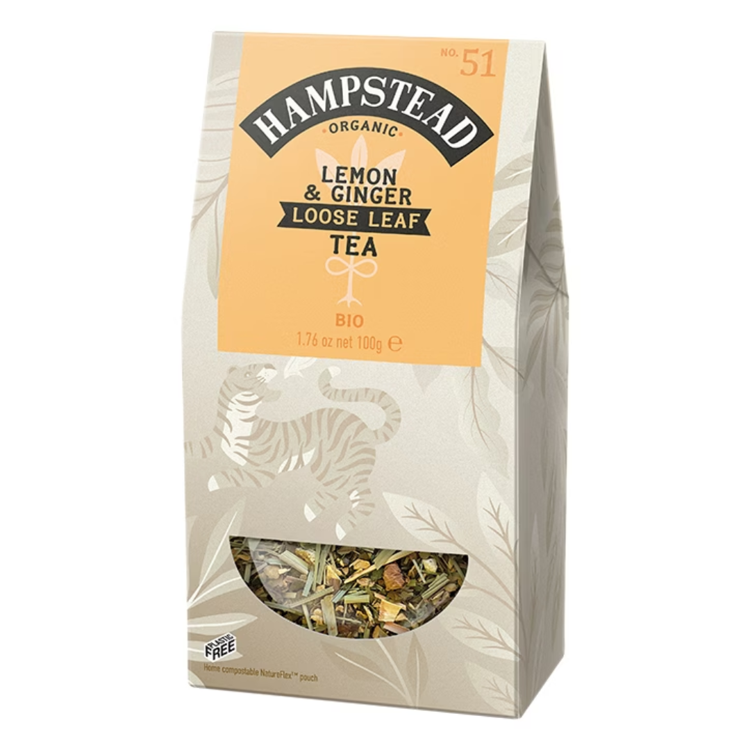 Buy Hampstead Organic Lemon & Ginger Loose Leaf Tea Infusion 100g ...