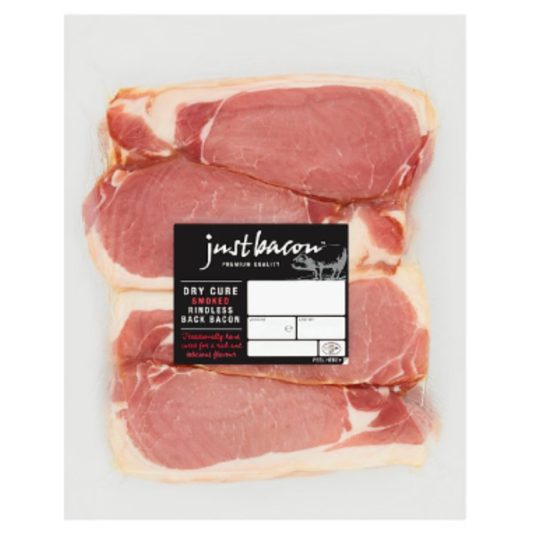 Buy Just Bacon Dry Cure Smoked Rindless Back Bacon 2kg x 5 Packs ...