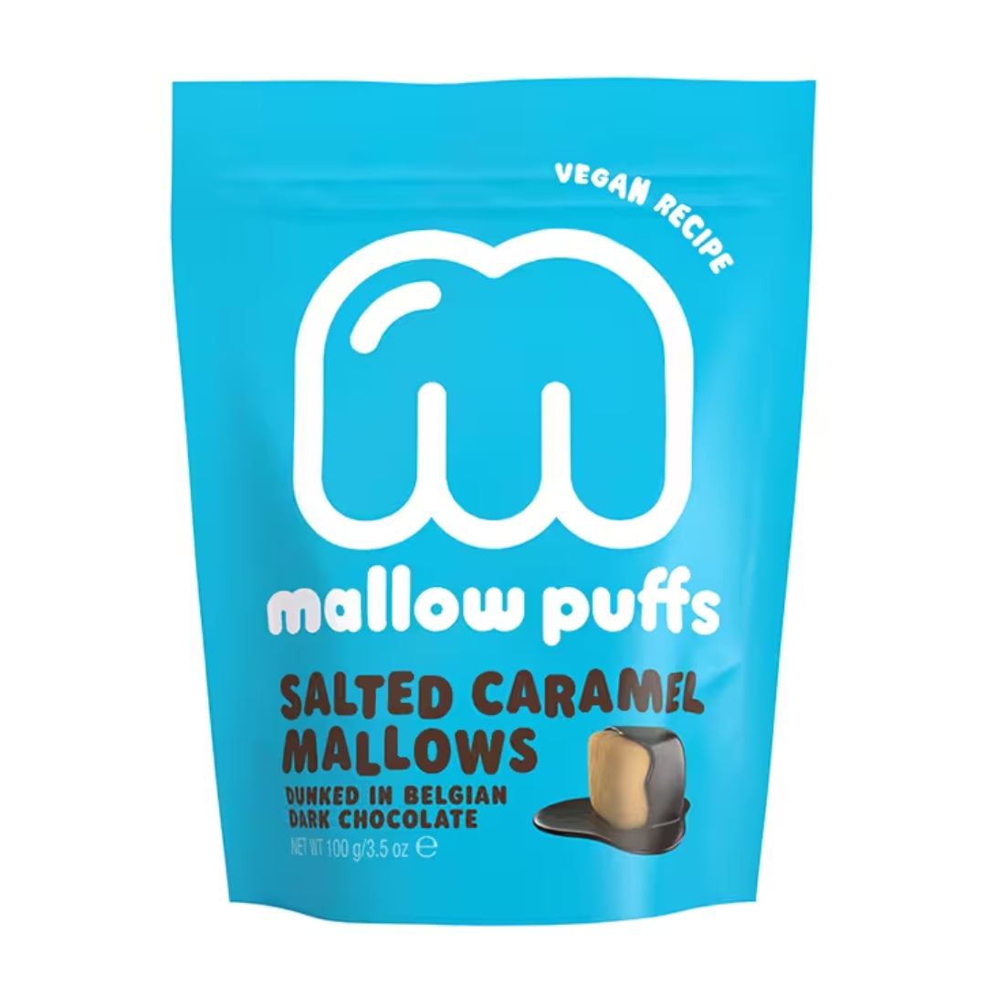 Buy Mallow Puffs Salted Caramel & Dark Choc Mallows 100g | London Grocery