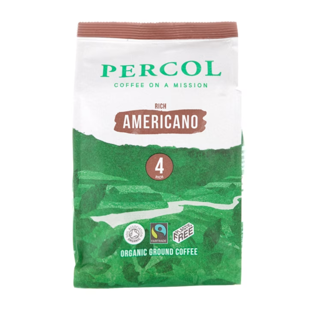 Buy Percol Rich Americano Ground Coffee 200g | London Grocery