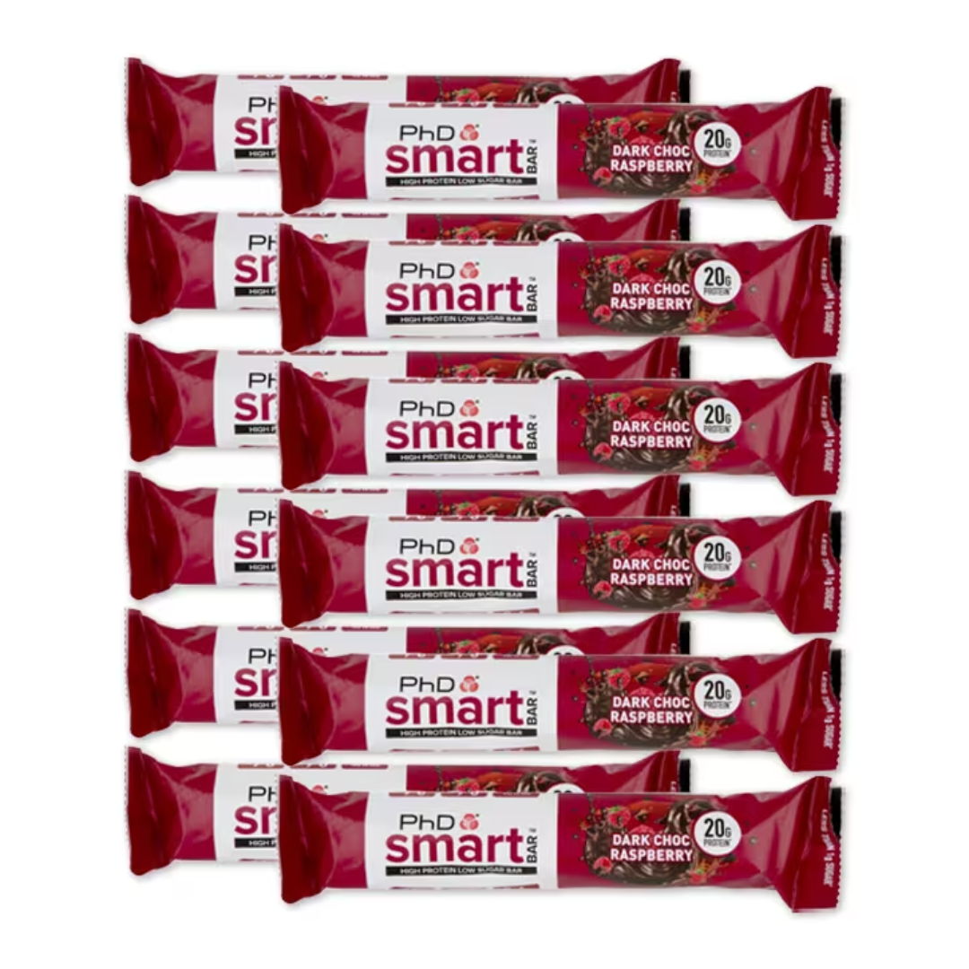 Buy PhD Smart Bar Dark Chocolate & Raspberry 12 x 64g | London Grocery
