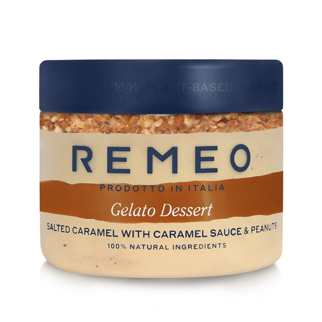 Remeo Gelato Salted Caramel with Caramel Sauce & Peanuts 430ml | London ...