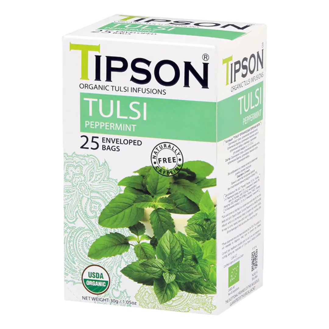 Buy Tipson Organic Tulsi With Peppermint 25 Enveloped Tea Bags | London ...