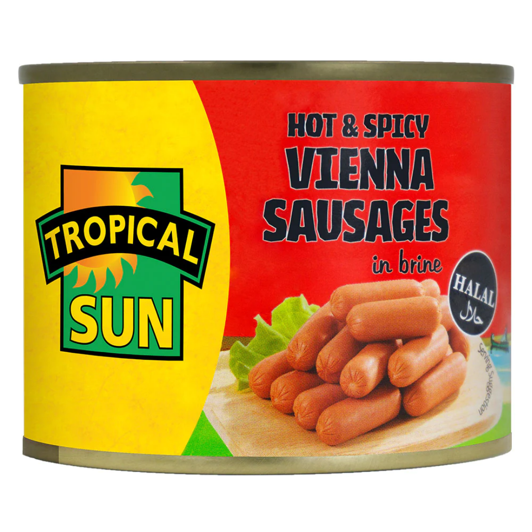 Buy Tropical Sun Chicken Viennas Hot & Spicy 12 x 200g | London Grocery