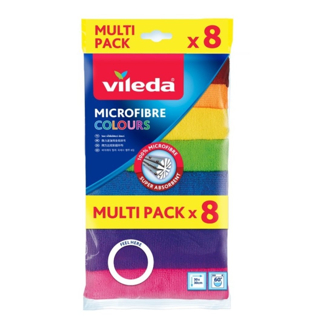 Vileda Micro Colors Cleaning Cloth 8 Pack | London Grocery